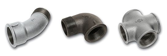 Threaded fittings from malleable cast iron